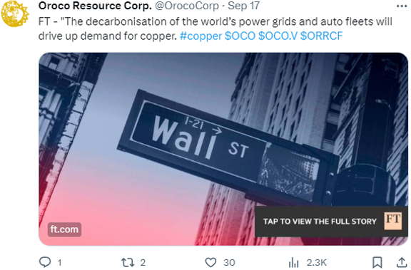 Oroco Resource Corp - Blog